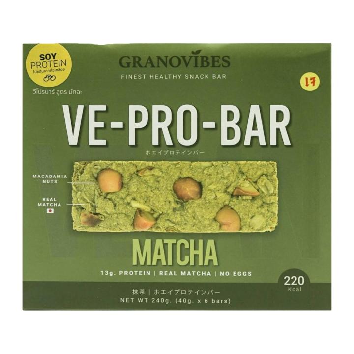 Granovibes Ve - Pro - Bar Matcha 40 G X 6 Protein Bar | Lazada Singapore