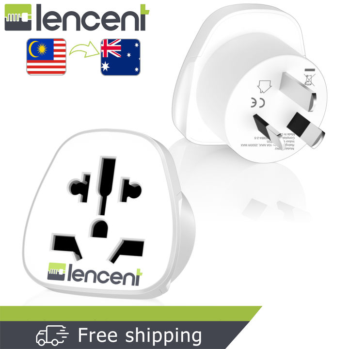 LENCENT 2 X Malaysia to Australia China Plug Adapter Grounded ...
