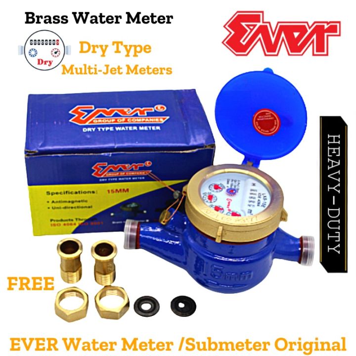 【High Quality】 ⊕⊙EVER Brass Water Meter 15mm Heavy Duty Sub Meter ...