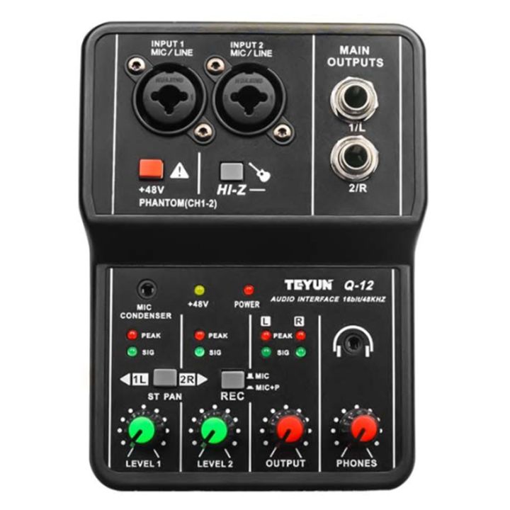 Q-12 Sound Card Audio Mixer Sound Board Console Desk System Interface 4 ...