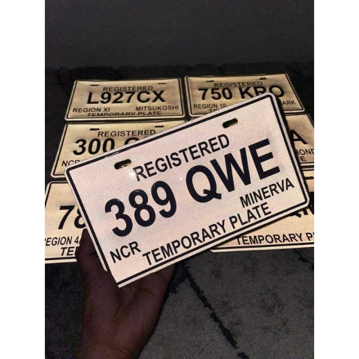 MOTORCYCLE TEMPORARY LTO NEW SIZE PLATE STANDARD DESIGN(FREE BOLTS ...