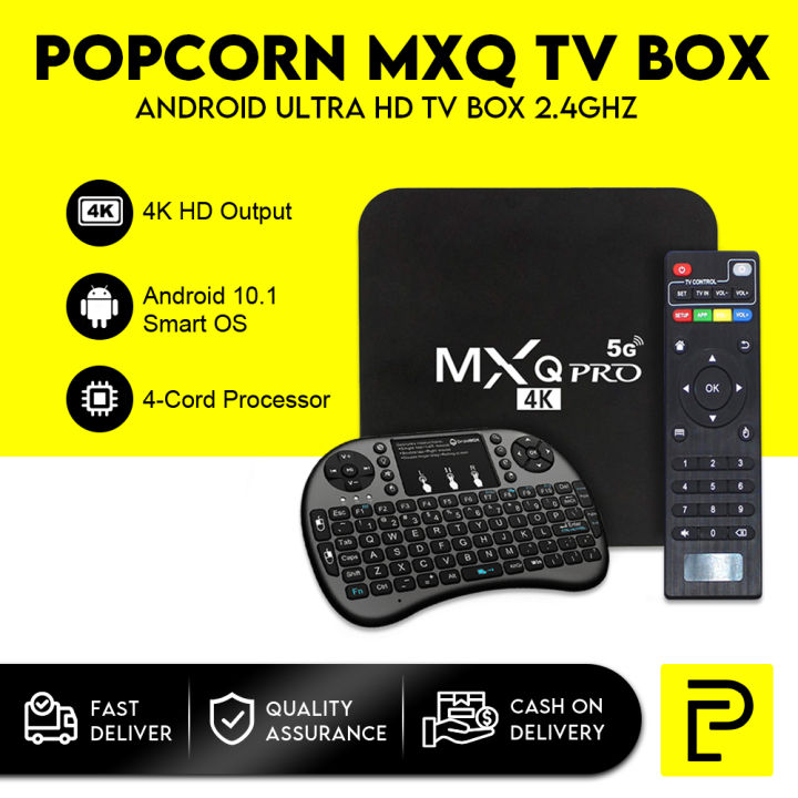 Popcorn MXQ 4K TV Box 5G Android 10.1 8+128G Ultra HD Android TV Box ...