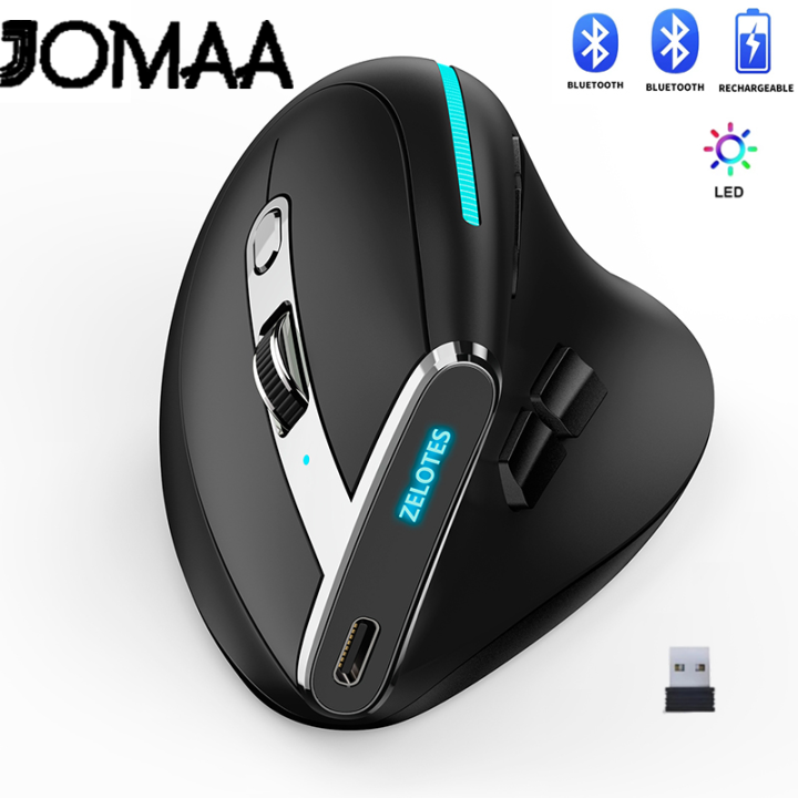 JOMAA 2.4G + Dual Bluetooth Wireless Mouse การเชื่อมต่อ3อุปกรณ์ ...
