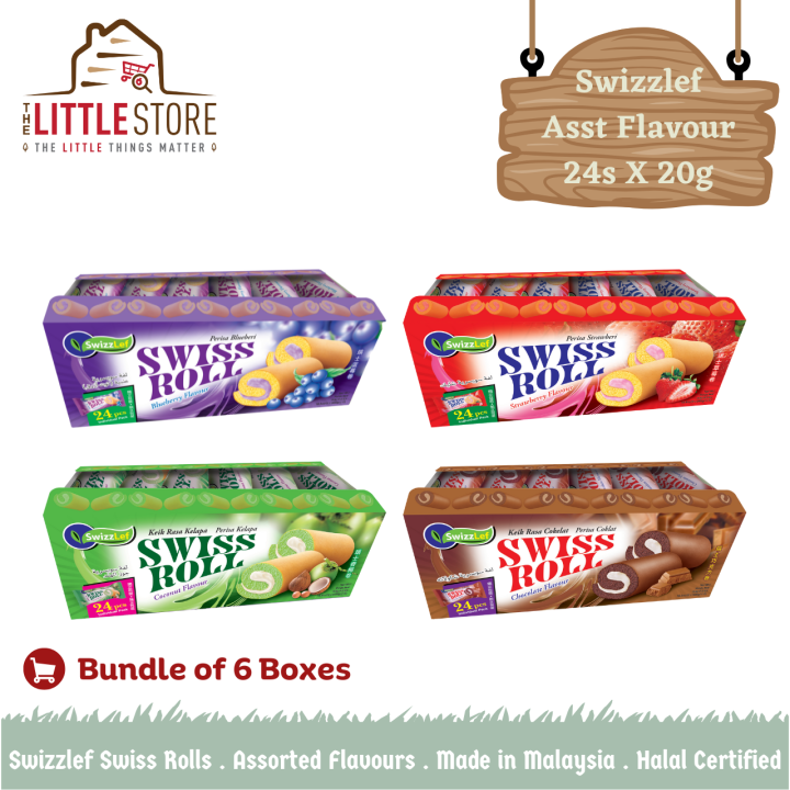 [Mix & Match - Bundle of 6 Boxes] Swizzlef Mini Swiss Roll Blueberry ...