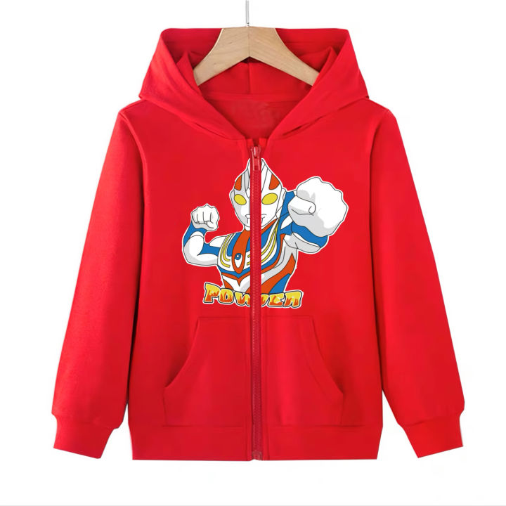 Kids Boy Cute Cartoon Character Zip-Up Jacket with Hood Long Sleeve ...