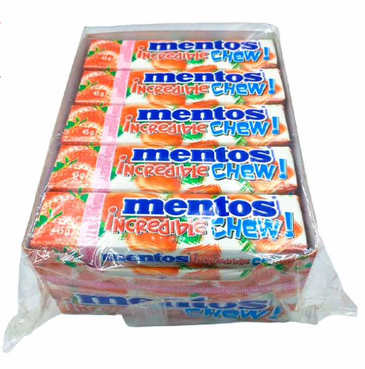 Mentos Incredible Chew 45g (1 Box - 20 sticks) - Strawberry | Lazada