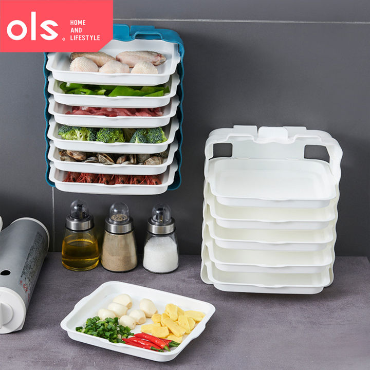 OLS Wall Mount Meal Preparation Storage Rack Multi-Layers Kitchen Space ...