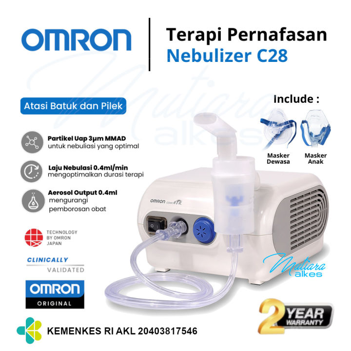 NEBULIZER OMRON NE-C28 / Alat Uap Bantu Pernapasan / Inhalasi Terapi Batuk Pilek Asma | Lazada ...