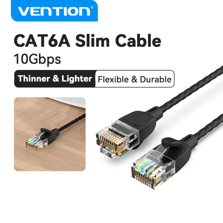 Vention Cat6A สายแลน สาย lan สั้น Ethernet Cable 10Gbps UTP RJ45 ตัวเชื่อมต่อ Slim Ethernet ...