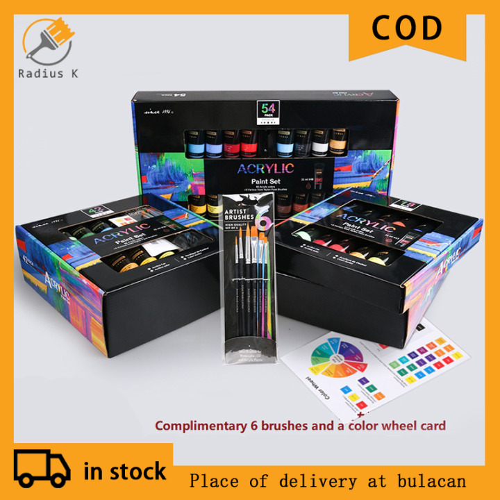Radius K Acrylic Paint Set 12/24/36/48 Color Non Toxic Non Fading ...