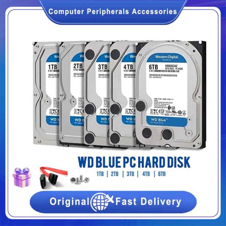 Western Digital WD BLUE 500GB 1TB 2TB 3TB HDD 4TB 6TB 3.5" Hard Drive Disk SATA III 5400 RPM ...