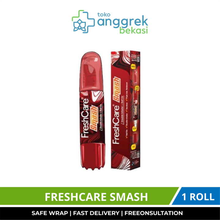 FRESHCARE SMASH DOUBLE INHALER + ROLL ON / MELEGAKAN HIDUNG TERSUMBAT ...