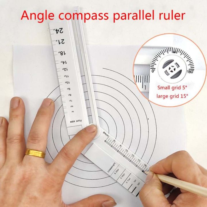 BOWENDA Transparent Student 30cm Angle Compass parallel Ruler ...