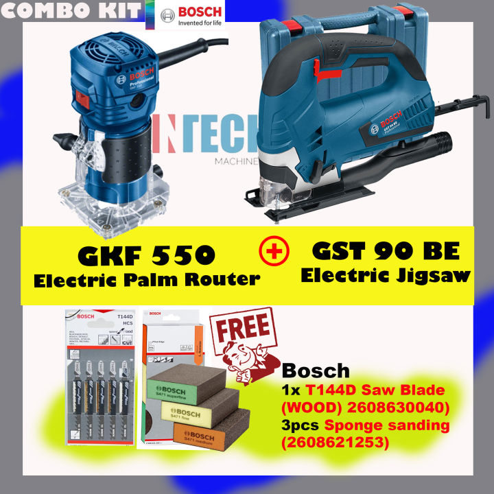 BOSCH COMBO KIT GST 90 BE (GST90BE) ELECTRIC JIGSAW C/W GKF 550 ...