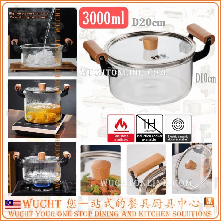 【WUCHT】Borosilicate Glass Soup Pot Glassware Soup Pasta Pot Heat ...