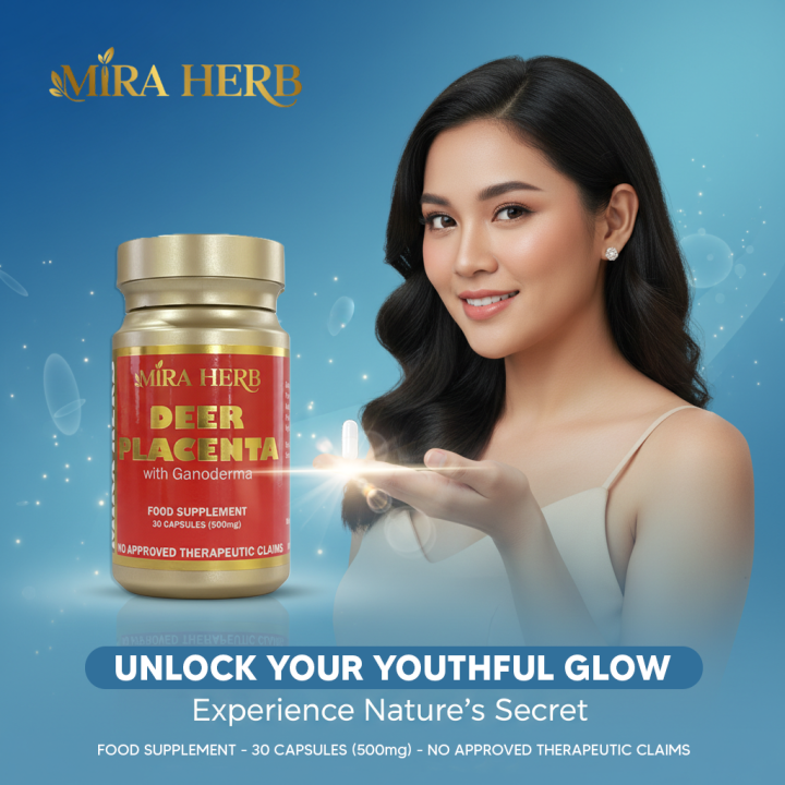 Mira Herb Deer Placenta with Ganoderma, Marine Collagen, Vitamin C ...