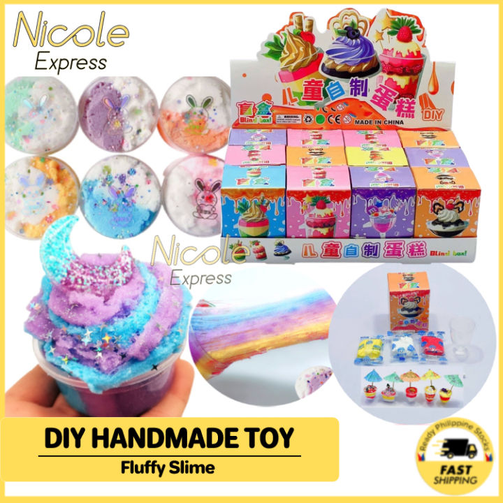 DIY Handmade Toy Cake Slime Fluffy Cloud Ice Cream Stress Reliever ...