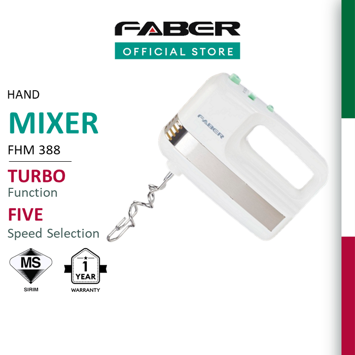 Faber Hand Mixer Fhm388 with 5 Speed Selection 300-400W Pengadun Tangan ...