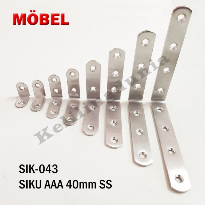 Siku L 40x40 mm Penyangga Papan Dinding Bracket Ambalan Rak STAINLESS ...
