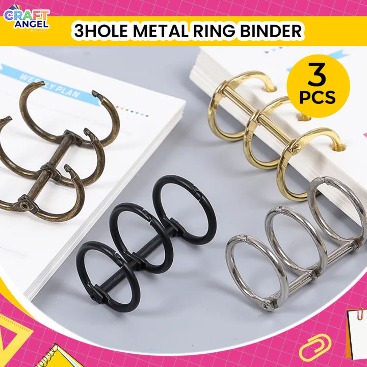 3PCS 3-Hole Metal Clip Book Rings Loose Leaf Binder for Bookbinding ...