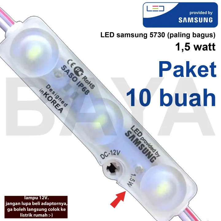 SAMSUNG lampu LED Modul module SASO IP68 SMD 5730 DC 12v 1,5 watt 1,5w ...