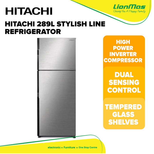 HITACHI 289L NEW STYLISH LINE INVERTER REFRIGERATOR R-H315P7M | Lazada