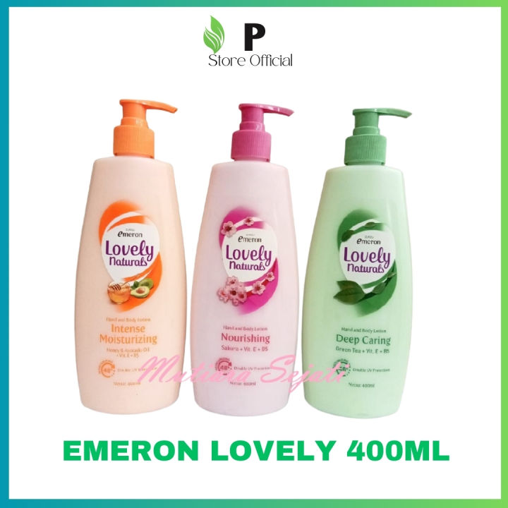 EMERON LOVELY Natural Hand Body Lotion 400 ML PUMP ALL VARIAN | Lazada Indonesia