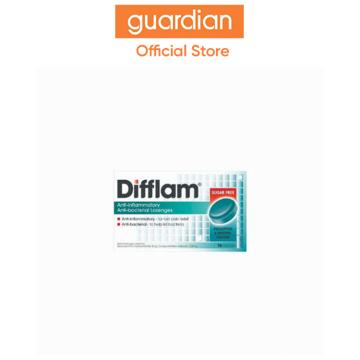 Difflam Anti-Inflammatory Anti-bacterial Eucalyptus and Menthol Sugar ...