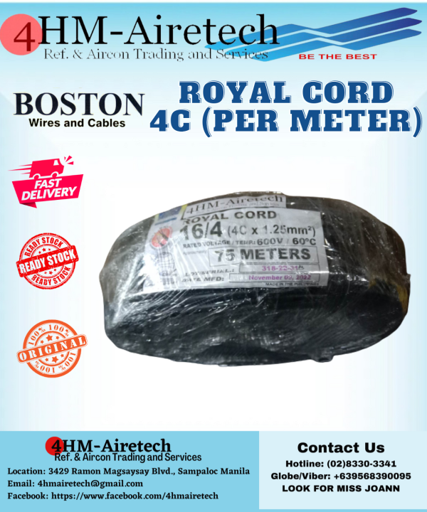 FOURHM 16/4C (4c x 1.25mm) BOSTON ROYAL CORD WIRE | Lazada PH