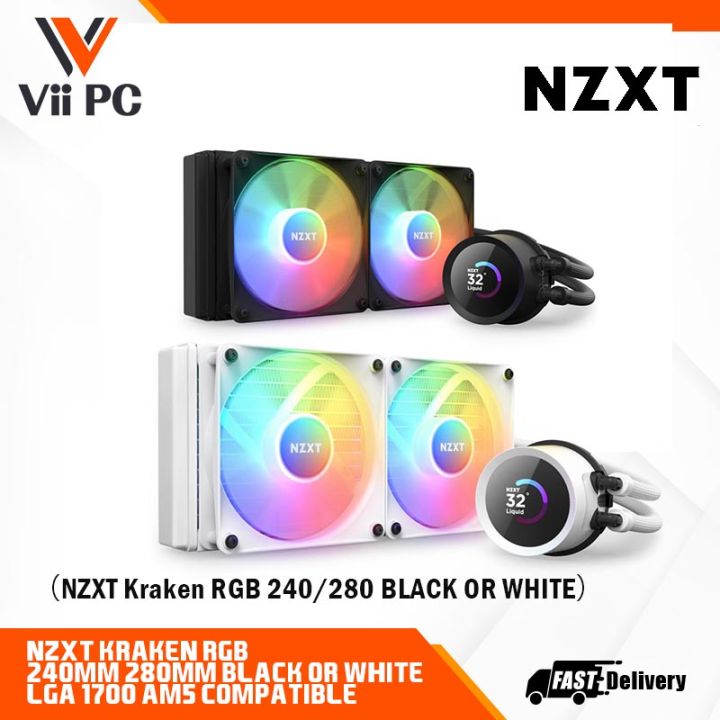 (NEW VERSION) NZXT Kraken RGB 240mm 280mm AIO RGB CPU Liquid Cooler LCD ...