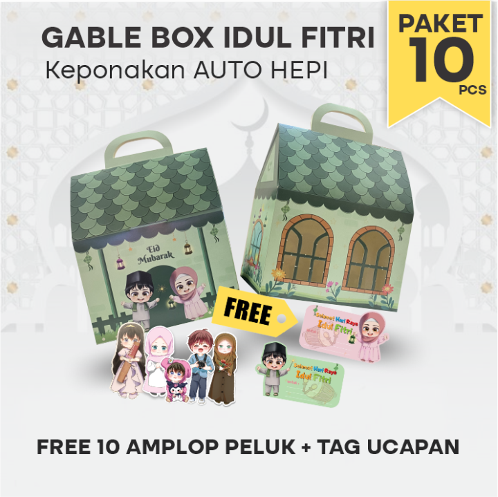 Gable Box Hampers Lebaran 10pcs/ Motif Rumah Idul Fitri / Parcel Hari ...