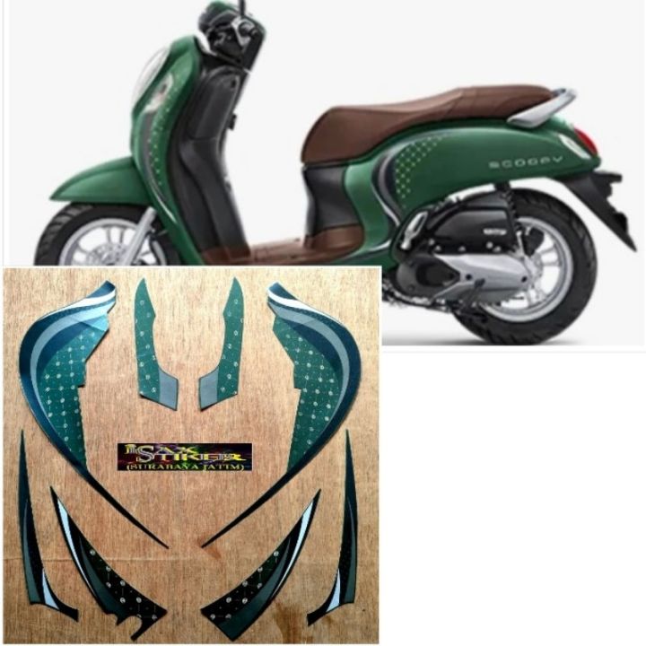 Striping original Honda Scoopy Stylish Green hijau Dof tahun 2023 2024 ...