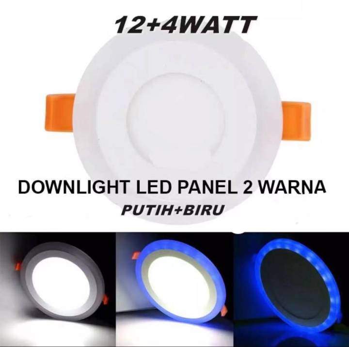 Lampu Downlight LED Panel 12+4W Watt Inbow Putih Biru Bulat 2 Warna ...