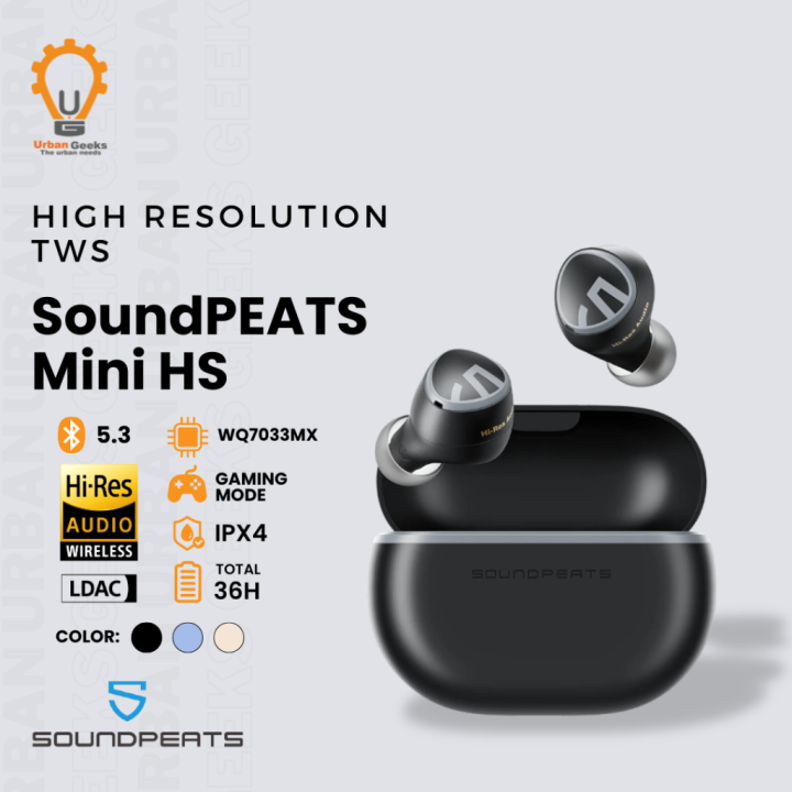 SoundPEATS Mini HS Hi-Res LDAC SBC TWS True Wireless Earbuds Earphones ...