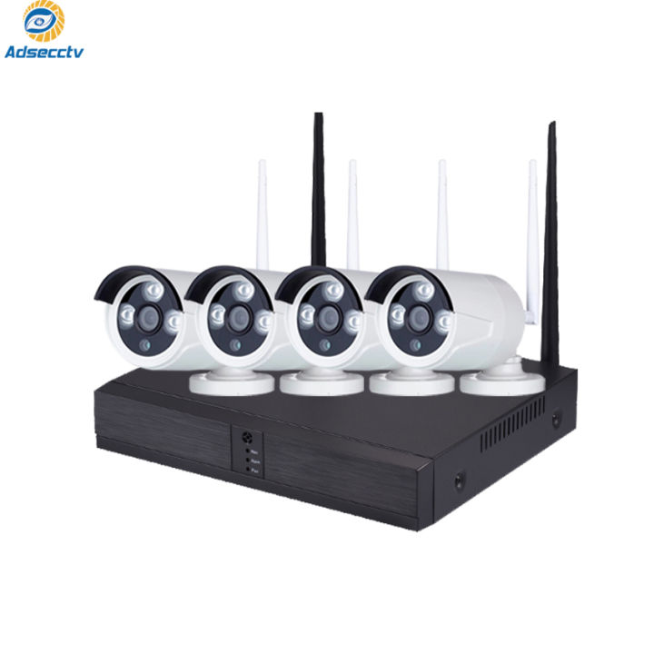 Outdoor 1080P 4CH Wireless NVR Kits Real Play and Play IP Wi-Fi CCTV ...