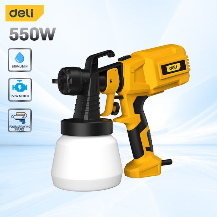 Deli 800ml Electric spray gun 550W Hand Held Spray Gun Adjustable Flow ...