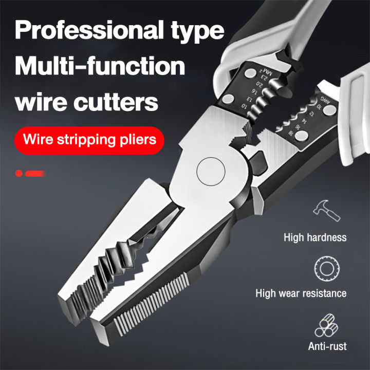 Multifunction Pliers Set 6 in 1 Combination Pliers Stripper/Crimper ...