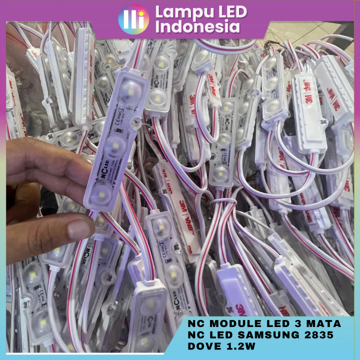 LAMPU MODUL LED 3 MATA NC ECO 2835 DOVE VIEW ANGLE WARNA PUTIH | Lazada ...