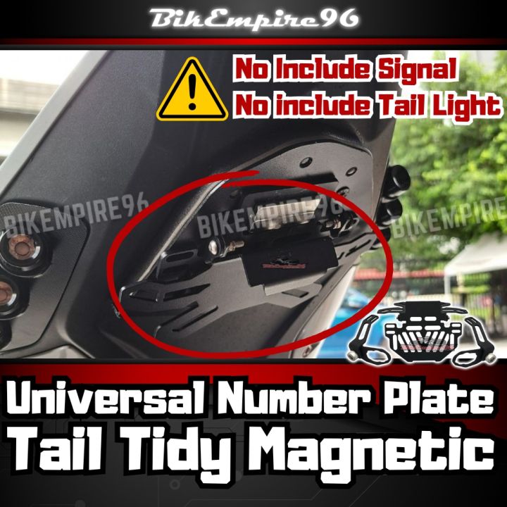 Motorcycle Adjustable Universal Number Plate Tail Tidy Magnetic License ...