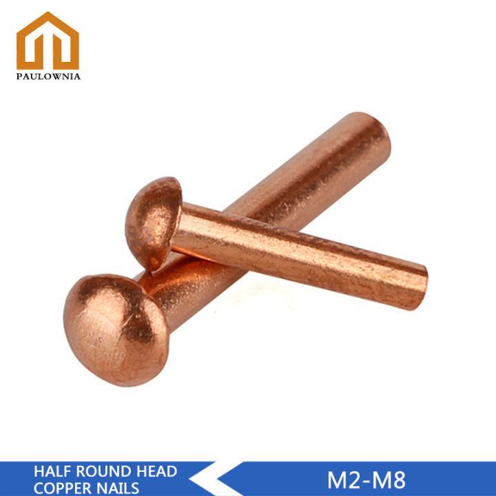 Brass Cup Head Rivet M1.5 M2 M2.5 M3 M4 M5 M6 M8 Copper Pan Head Solid ...