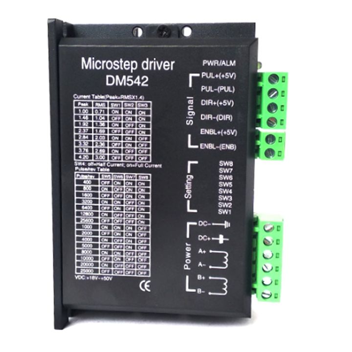 DM542 Motor Driver CNC Digital Microstep Driver Stepper Motor Controller 2-Phase 20-50V DC Max 4 ...