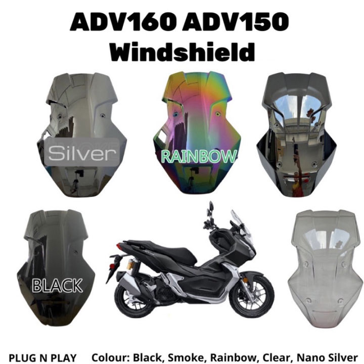 CARBON HONEYCOMB VISOR HONDA ADV 150 ADV 160 DESIGN ORIGINAL WINDSHIELD ...