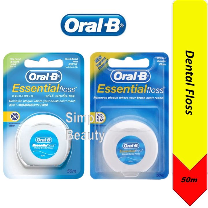 Oral B Dental Floss Unwaxed / Waxed Mint, 50M | Lazada Singapore