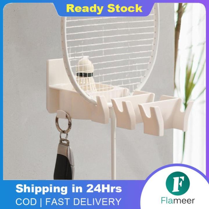 Flameer Badminton Racket Storage Rack Wall Mount Sports Pingpong Paddle ...