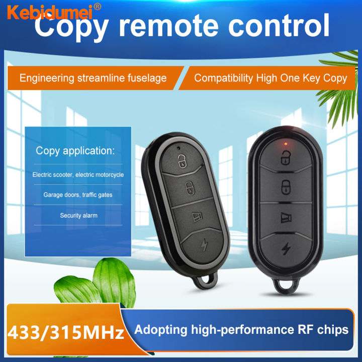 Kebidumei 433 MHz/315 MHz Cloning Duplicator 4 Buttons Auto Copy Remote Control Universal ...