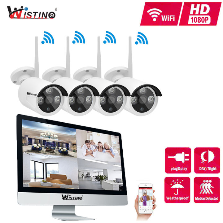 Wistino 2CH FHD 3MP/6MP WIFI Kit Wireless P2P Outdoor IR Night Vision ...