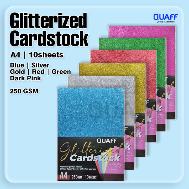 QUAFF (10sheets/pack) 250GSM Glitterized Cardstock | Lazada PH