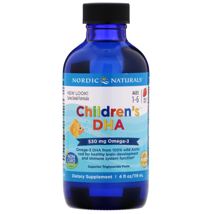 NORDIC NATURALS CHILDREN'S DHA STRAWBERRY 4 FL OZ (119 ML) FOR HEALTHY ...