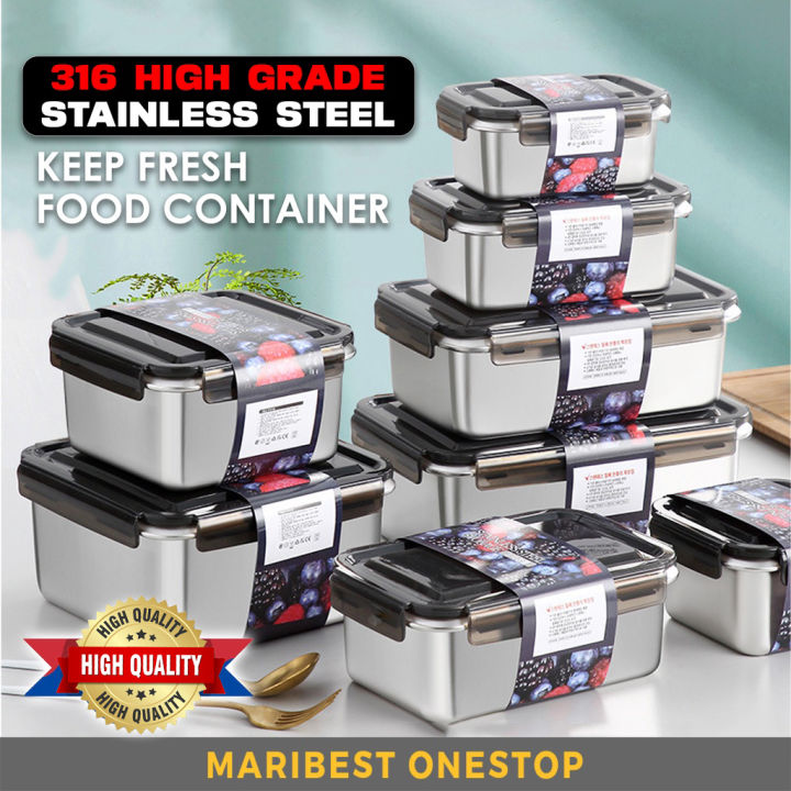 Tupperware 316 Stainless Steel Food Container Lunch Box Food Storage ...