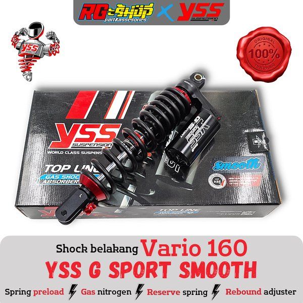 shock sok sokbreker shockbreker YSS tabung G sport smooth 340mm click vario 160 original ...